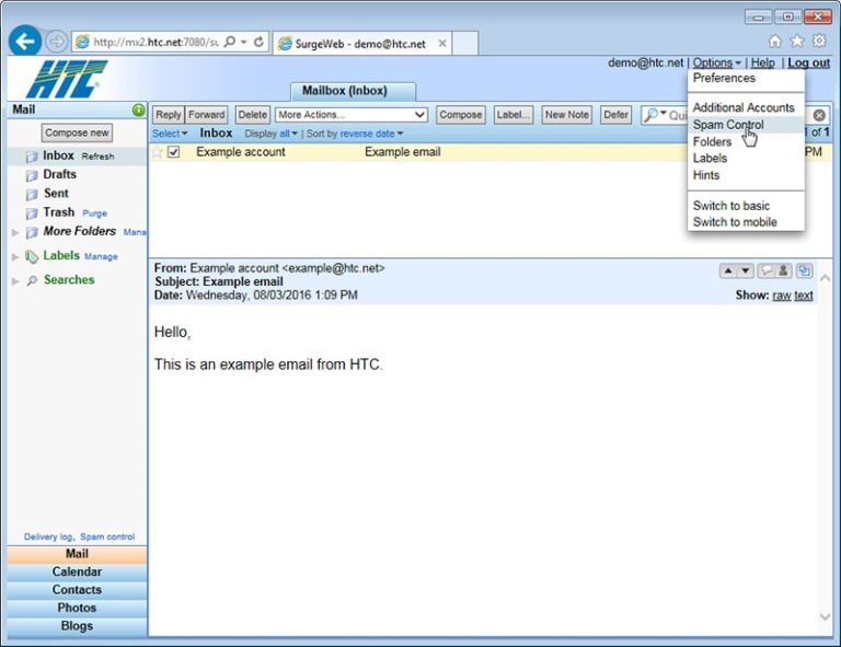 SurgeWeb | Web-Based Email | HTC | Waterloo IL